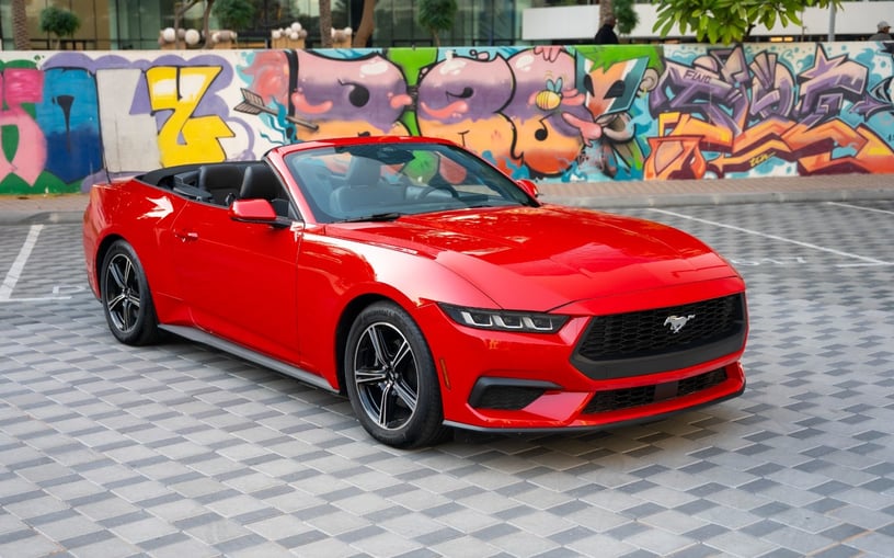 Ford Mustang cabrio (Red), 2024 ID-06054 - monthly rental in Abu Dhabi