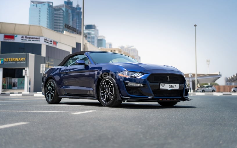 Rent a Ford Mustang cabrio (Dark Blue), 2020 ID-04855, in Abu Dhabi ...