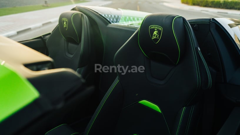 Rent a Lamborghini Evo Spyder (Green), 2022 ID-05019, in Dubai - Renty.ae
