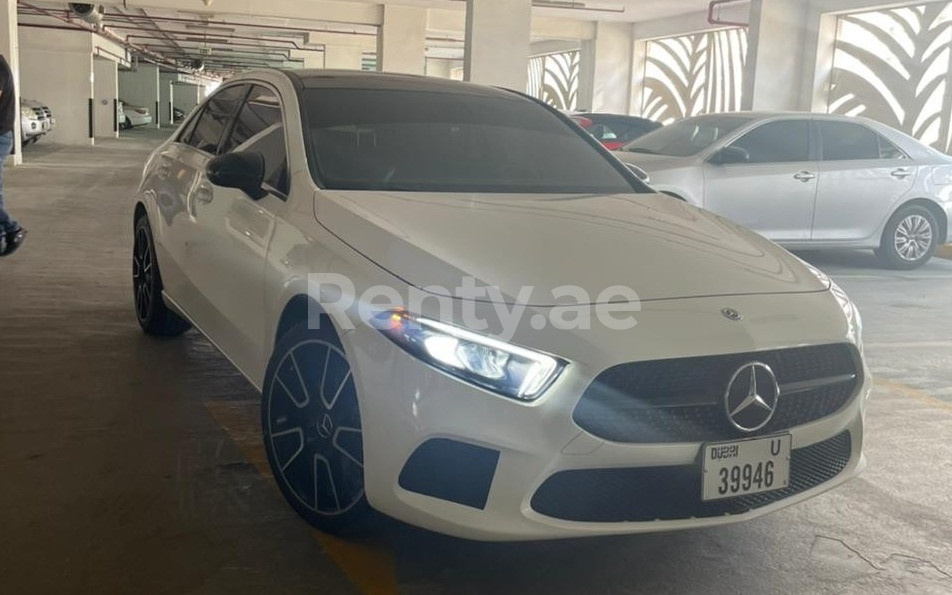 Rent a White Mercedes A Class, 2019 ID-03718, in Dubai - Renty.ae