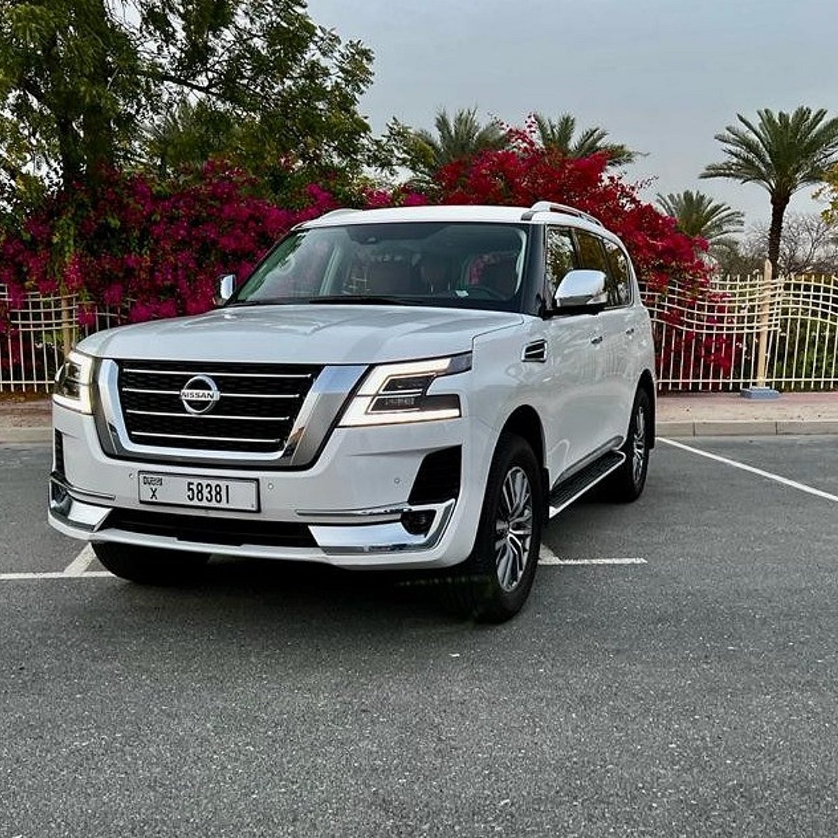 Rent a Nissan Patrol Platinium (White), 2022 ID-05462, in Dubai - Renty.ae