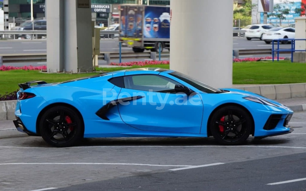 Rent a Chevrolet Corvette (Blue), 2021 ID-03277, in Dubai - Renty.ae