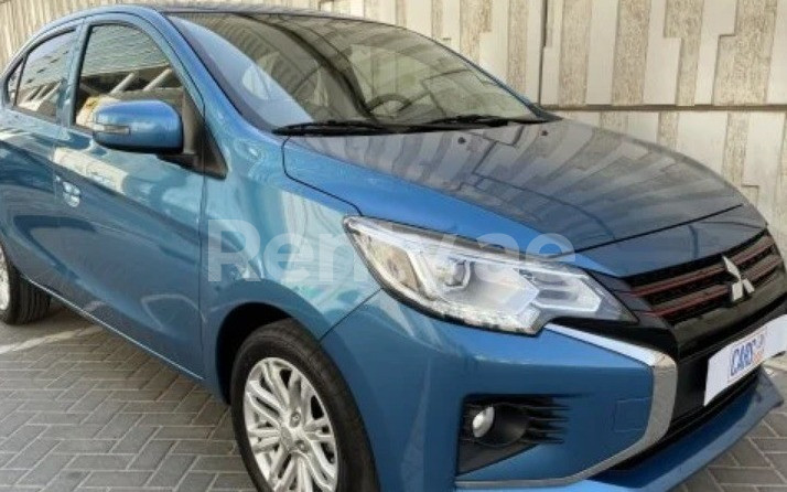 Rent a Mitsubishi Attrage (Blue), 2022 ID-03991, in Dubai - Renty.ae