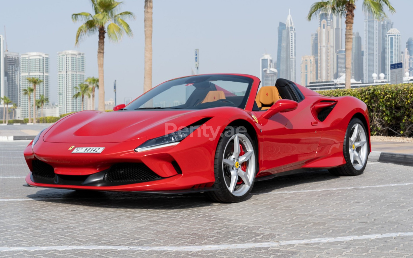 Rent a Ferrari F8 Tributo Spyder (Red), 2021 ID-03674, in Dubai - Renty.ae
